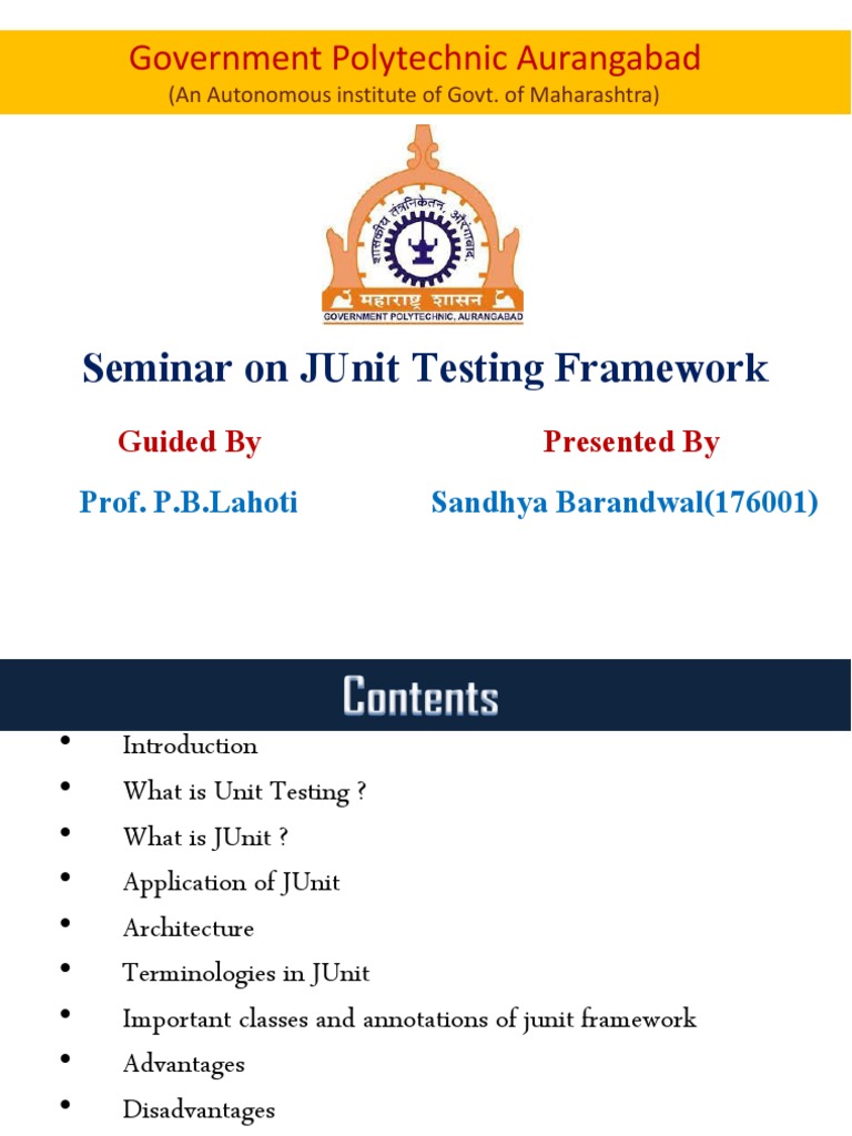 JUnit Testing Framework Overview | PDF | Computers | Technology ...