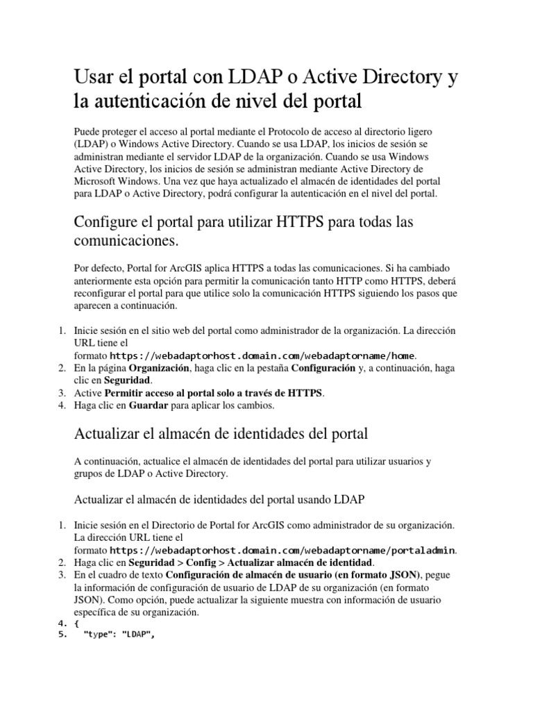 Usar El Portal Con LDAP o Active Directory | Descargar gratis PDF ...