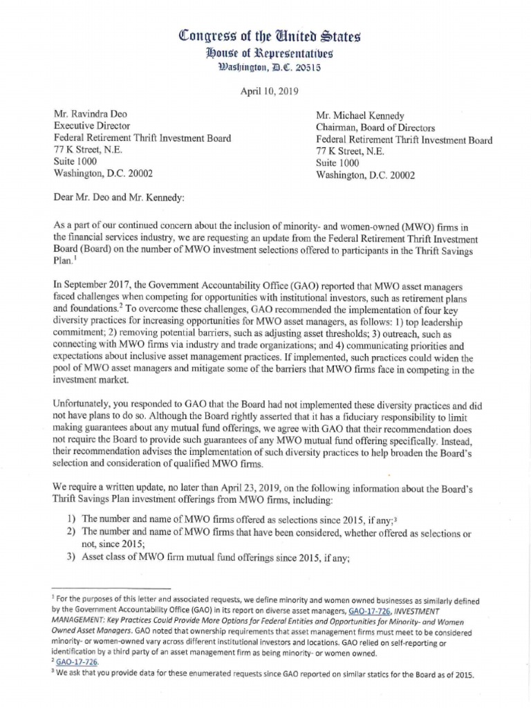 TSP Letter | PDF | Savings And Loan Association | Board Of Directors