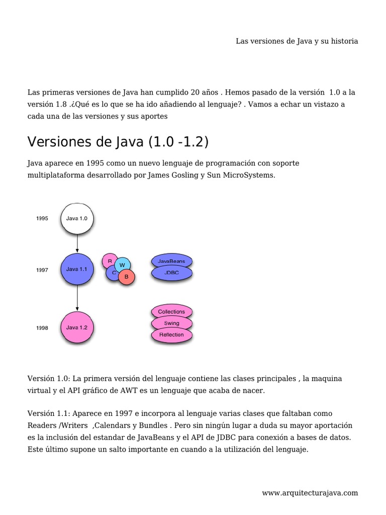 Historia y Evolución de Java | PDF | Java (lenguaje de programación ...