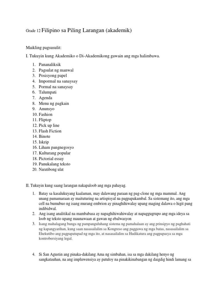 Piling La Rang | PDF