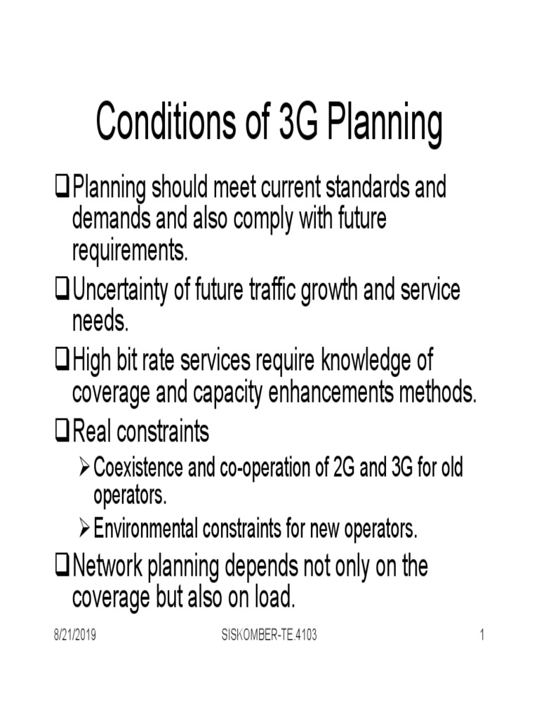 3G Planning Objectives and Financial Modeling | PDF | Capital ...