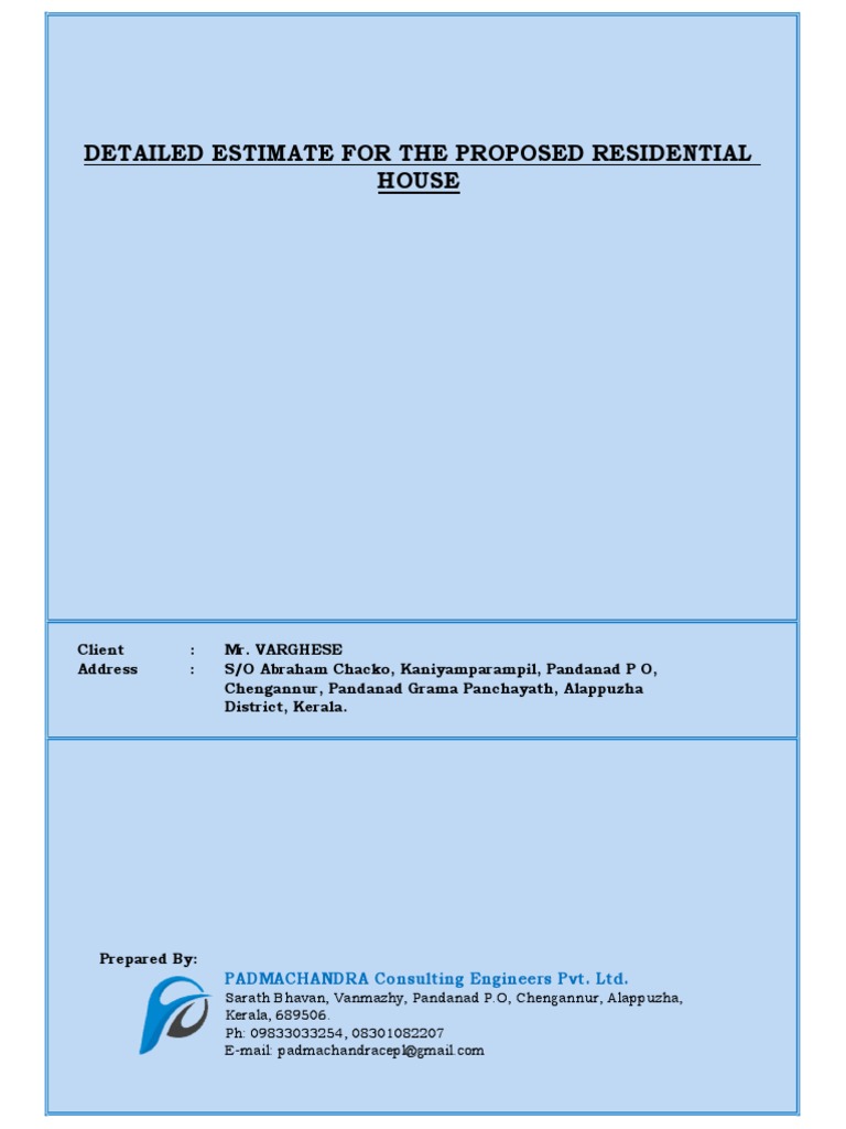 Detailed Estimate For - Kerala | PDF | Masonry | Mortar (Masonry)