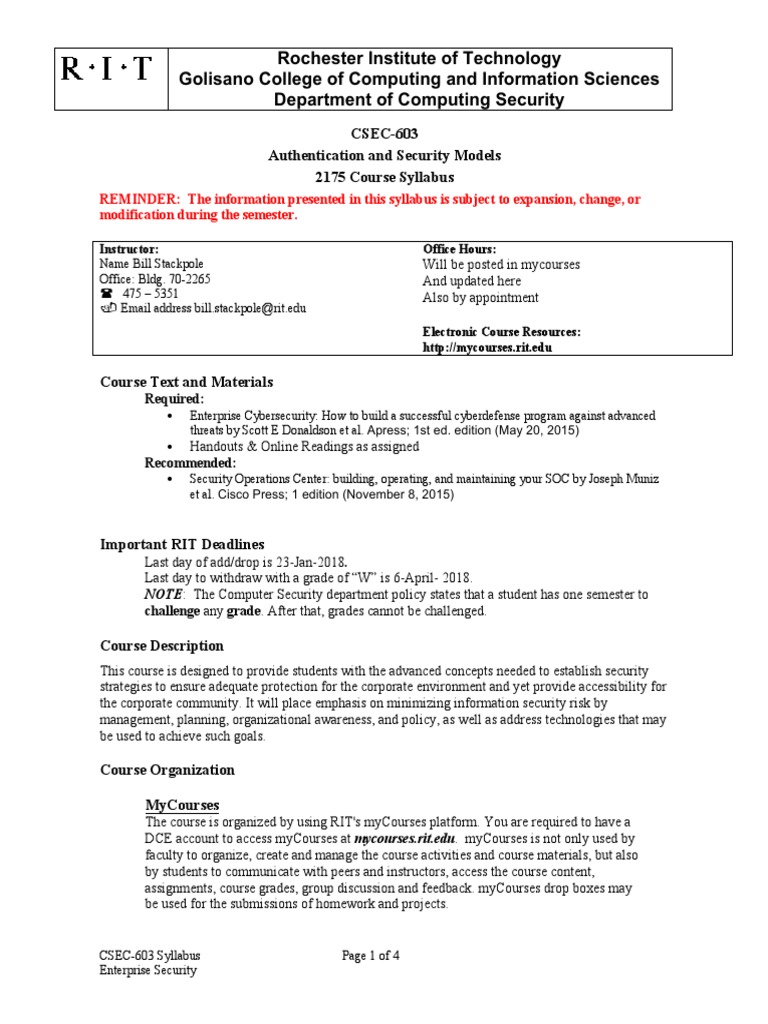 CSEC SYllabus | PDF | Computer Security | Security
