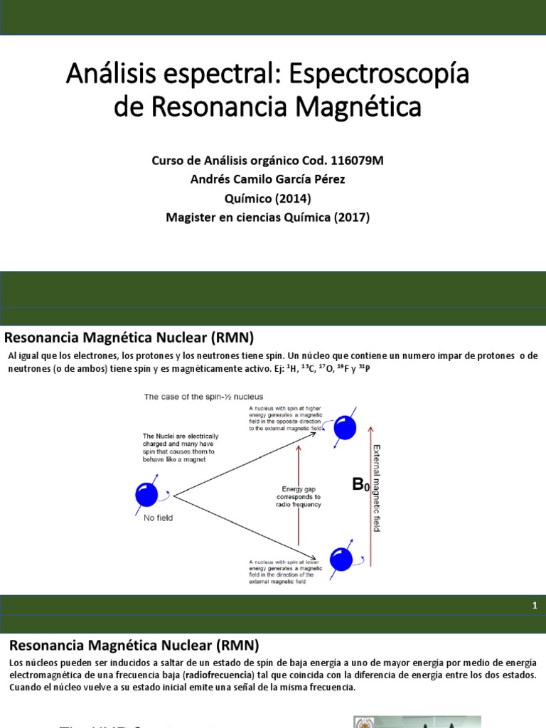 Espectroscopía RMN: Fundamentos y Aplicaciones | PDF | Resonancia ...