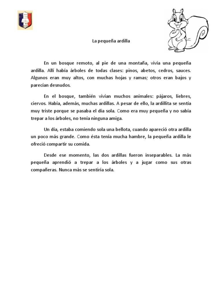 La Pequeña Ardilla Cuento | PDF