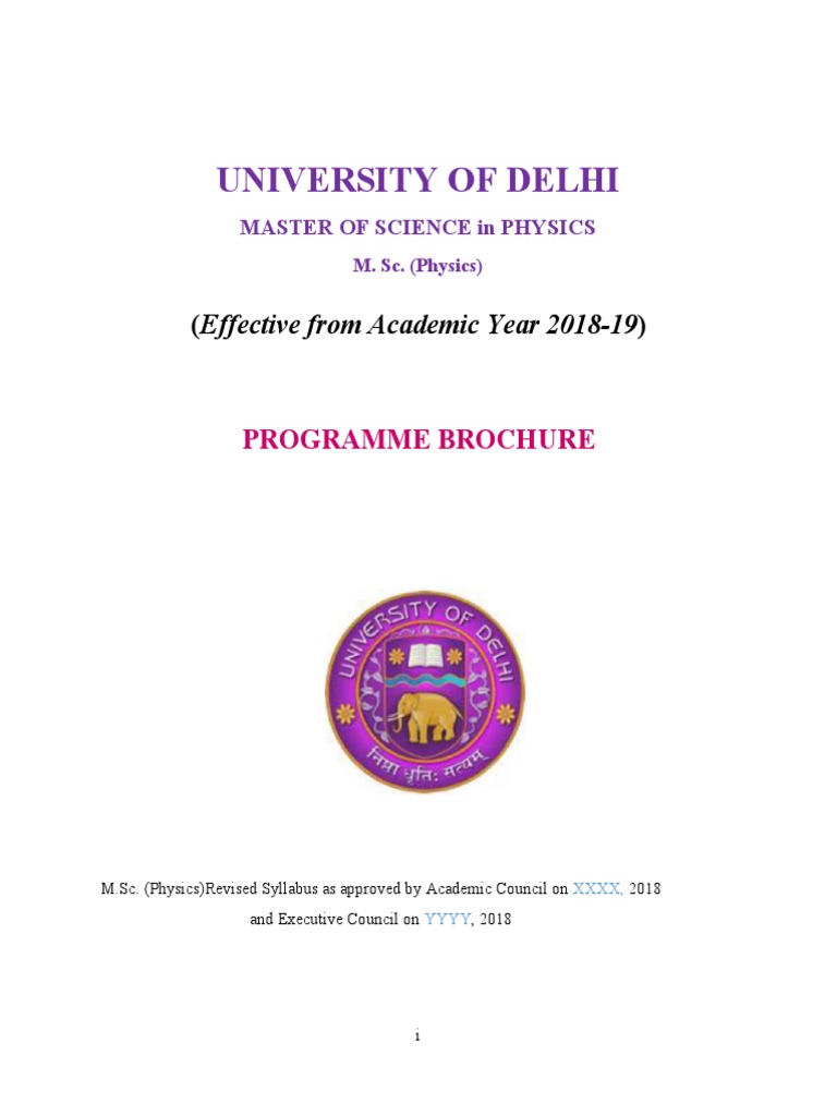 MSC Physics Course2019 | PDF | Quantum Mechanics | Physics