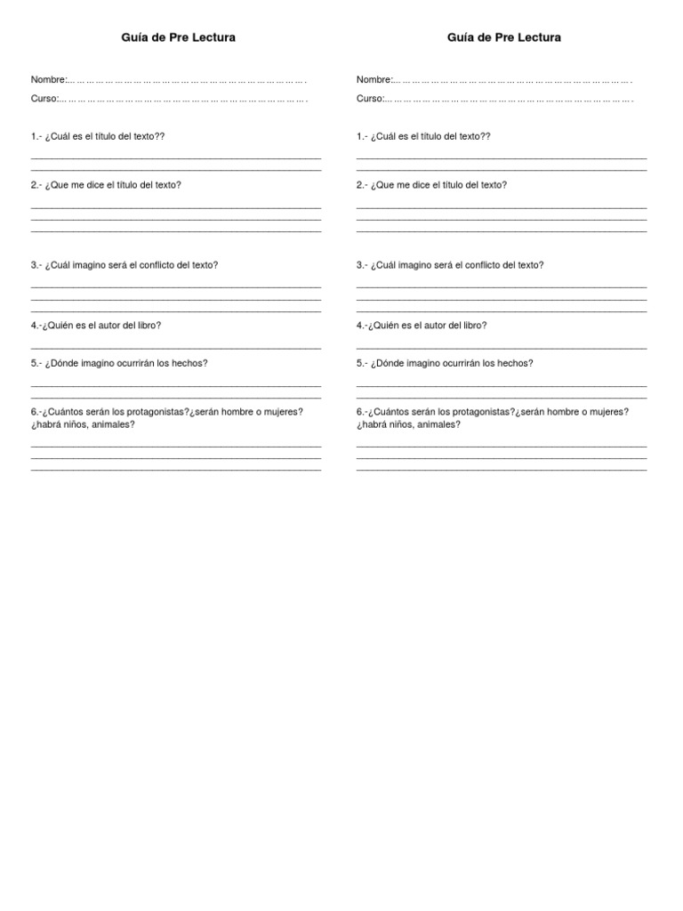 Guía de Pre Lectura | PDF