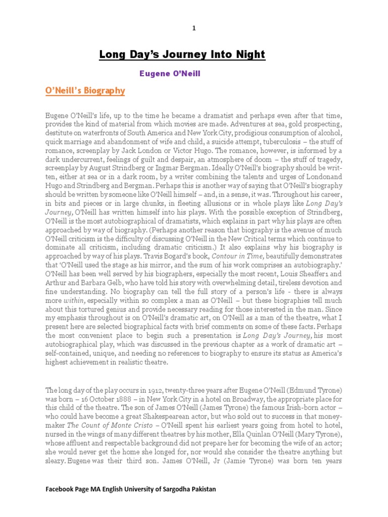 Long Day's Journey Into Night | PDF | Eugene O'neill | Poetry