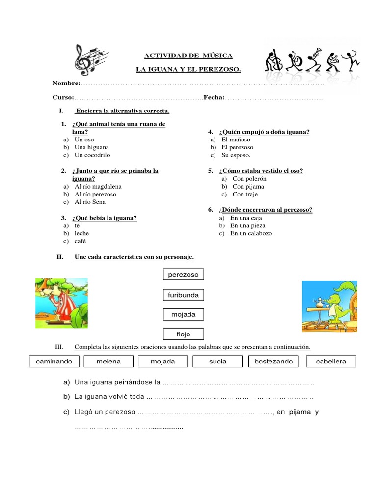 La Iguana y El Perezoso Guia | PDF