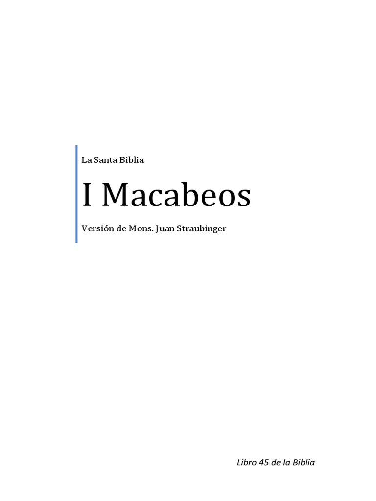 I Macabeos: La Santa Biblia | Jerusalén | Judios