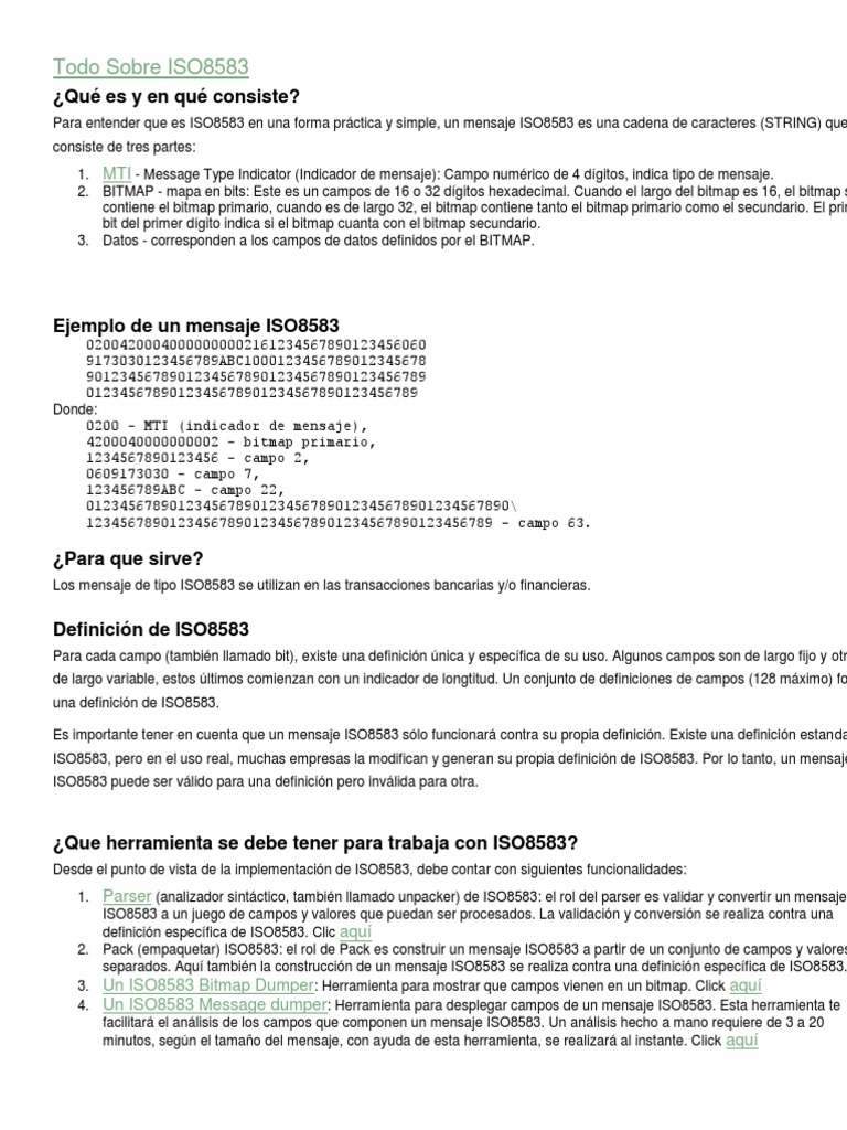 Guía Completa sobre ISO8583 | PDF | Áreas de informática | Informática