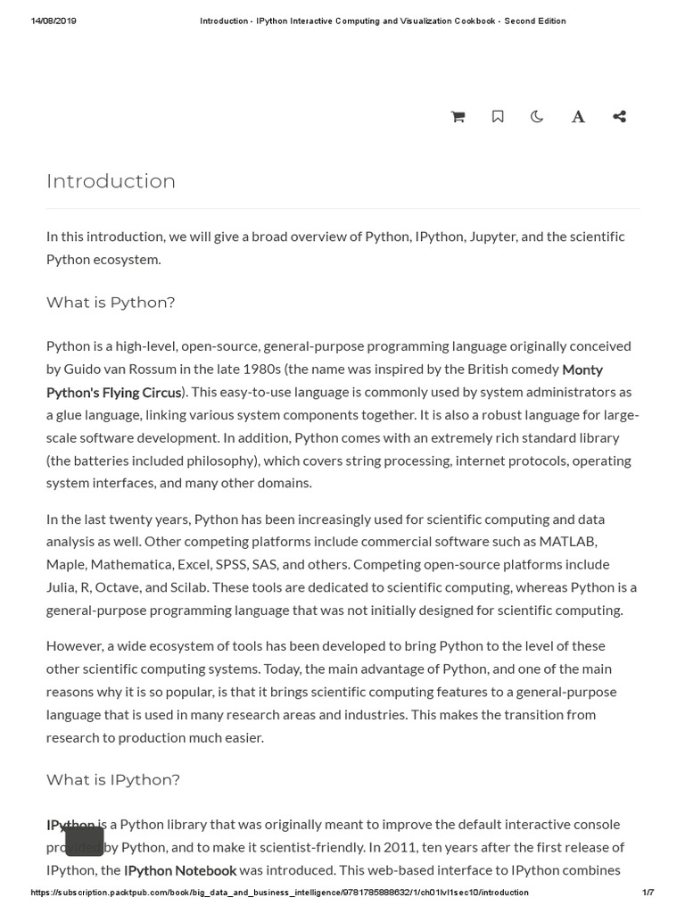 Introduction - IPython Interactive Computing and Visualization Cookbook - INTRODUCTION | PDF ...