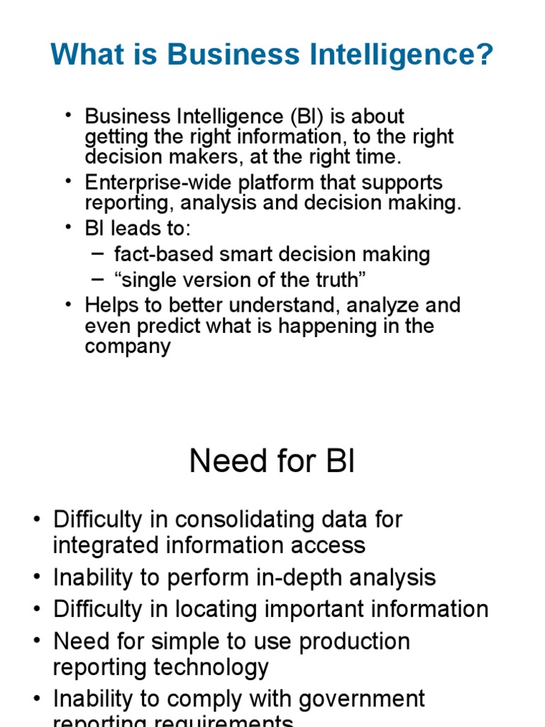 Understanding Business Intelligence Essentials | PDF | Business ...