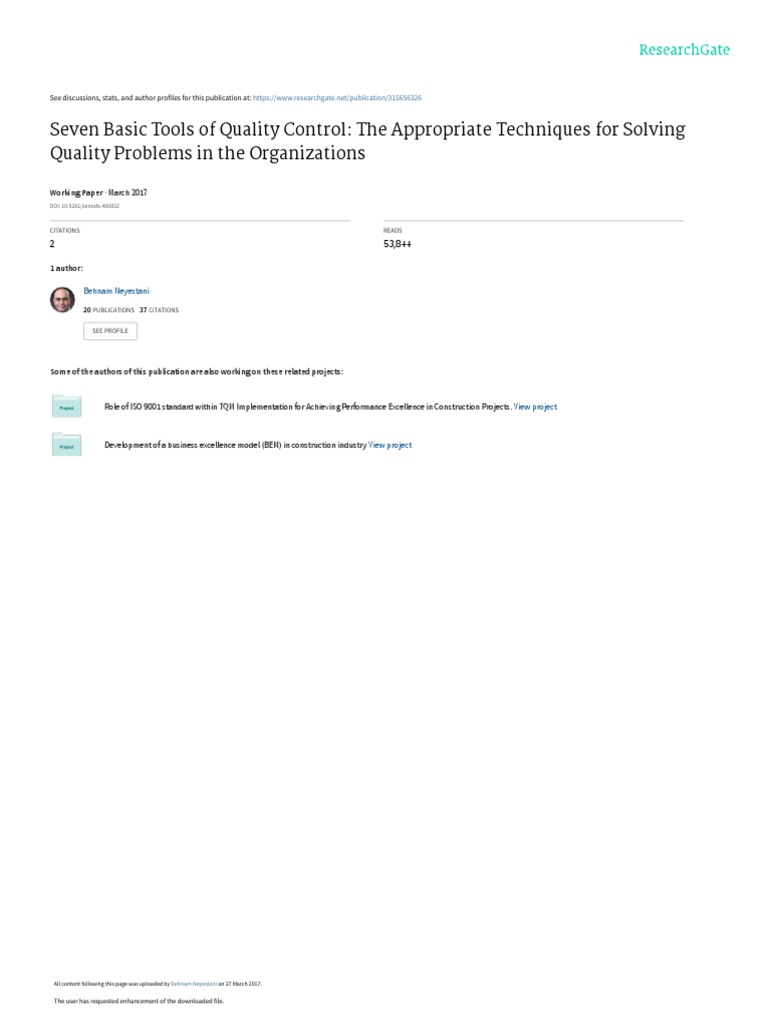 Seven Basic Tools of Quality | PDF | Causality | Business