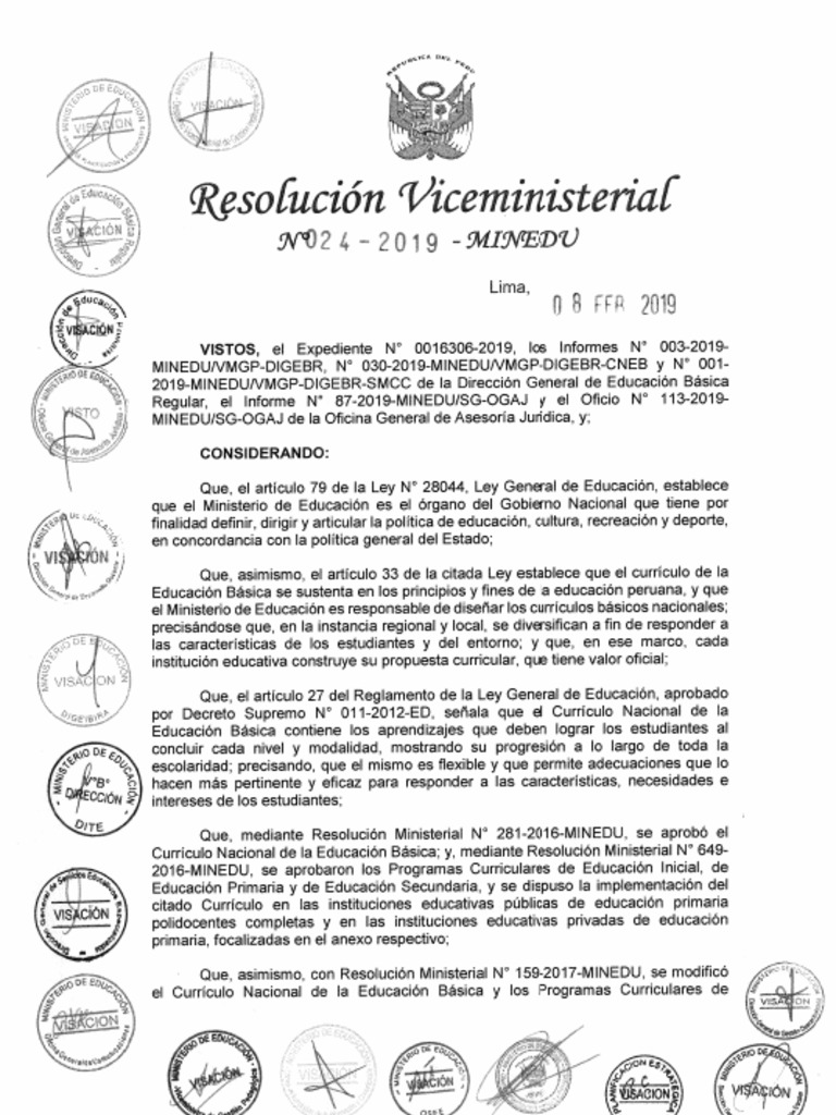 Implementación Del CNEB-RVM 024-2019 | PDF