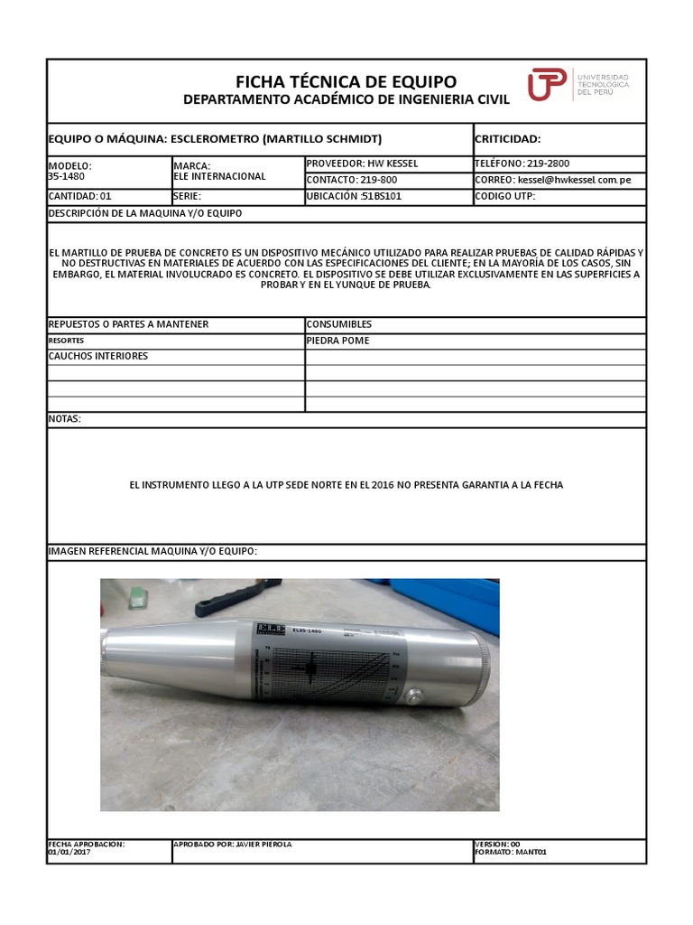 35-1480 Esclerometro | PDF | Ingeniería | Aparición