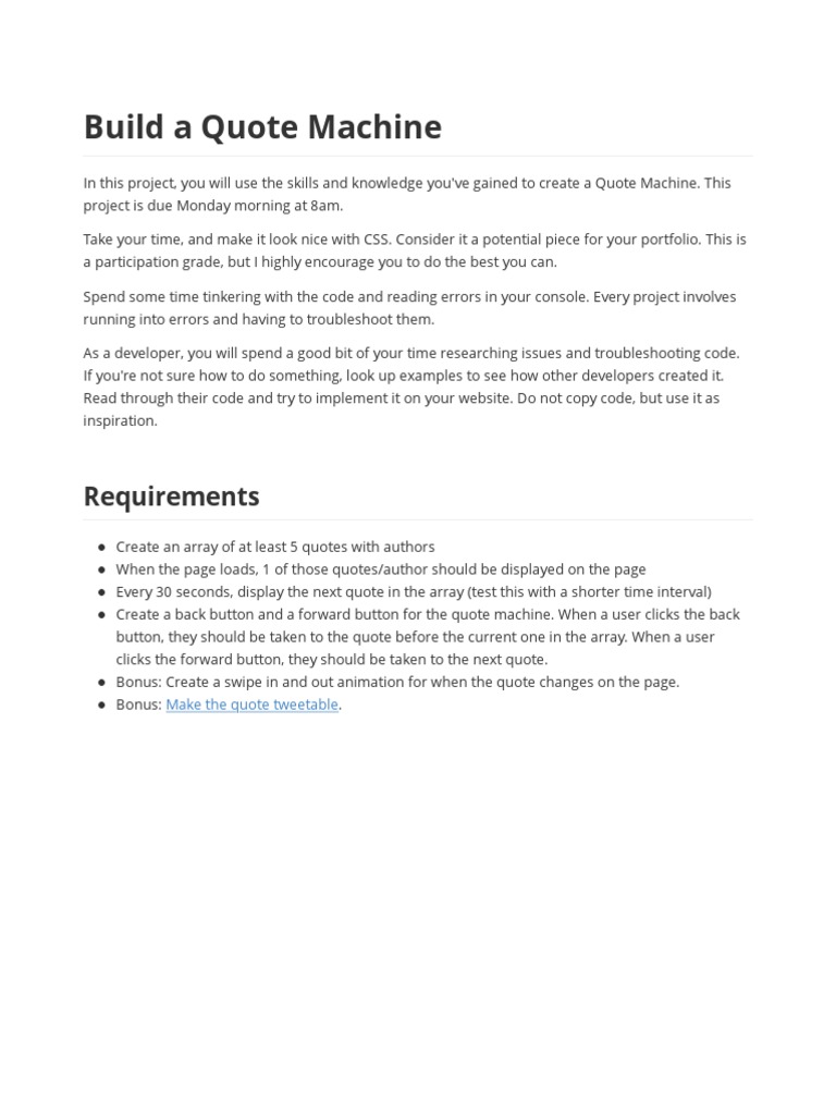 Build A Quote Machine | PDF