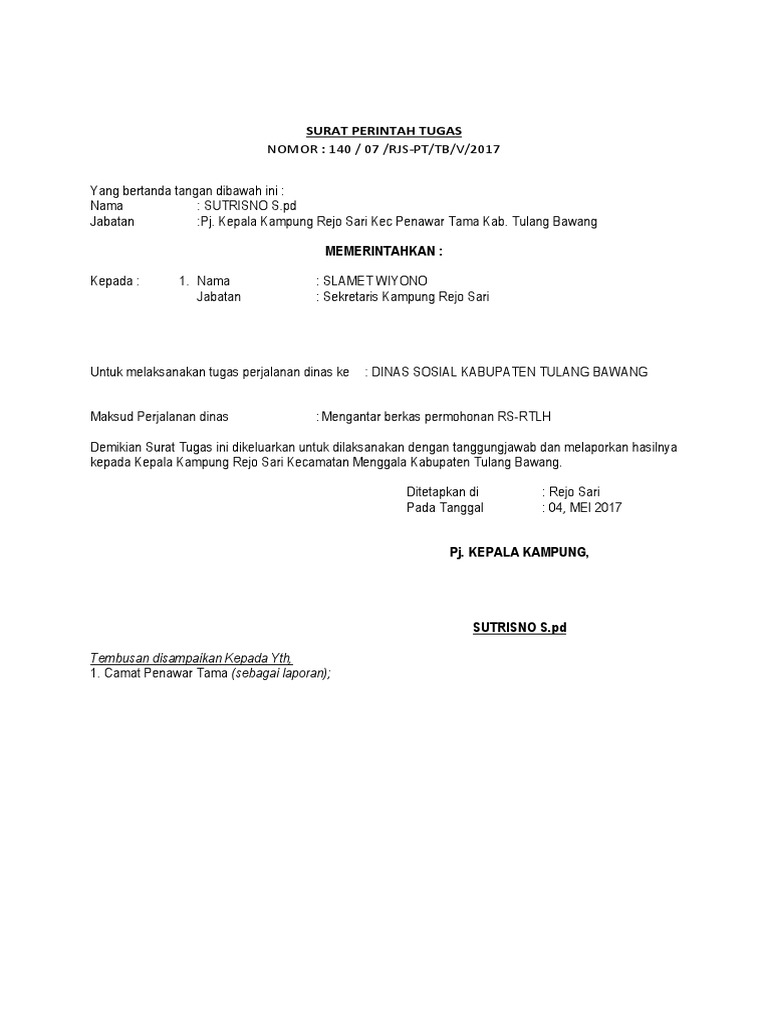 Contoh SPT SPPD | PDF