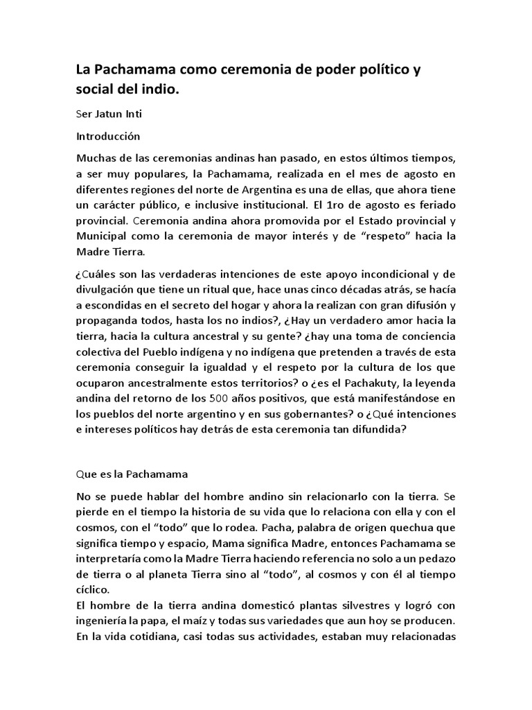 La Pachamama | PDF | Maíz