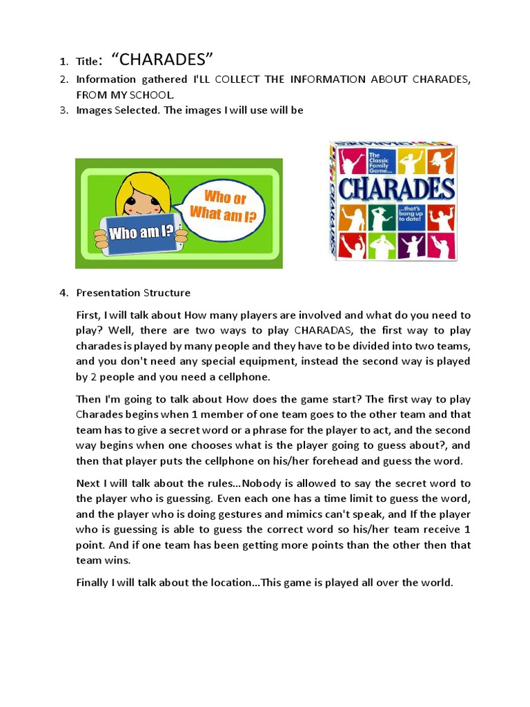 Charades | PDF | Games & Activities