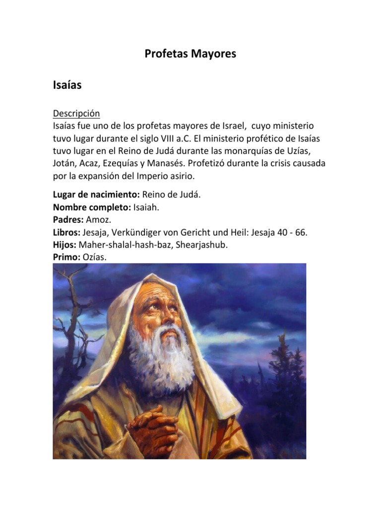 Profetas Mayores | PDF | Isaias | Doce profetas menores