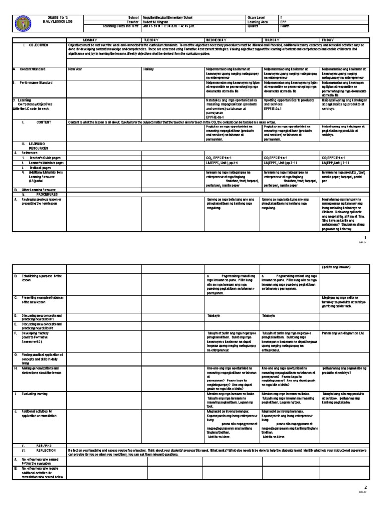 Epp 5 | PDF | Teachers | Curriculum