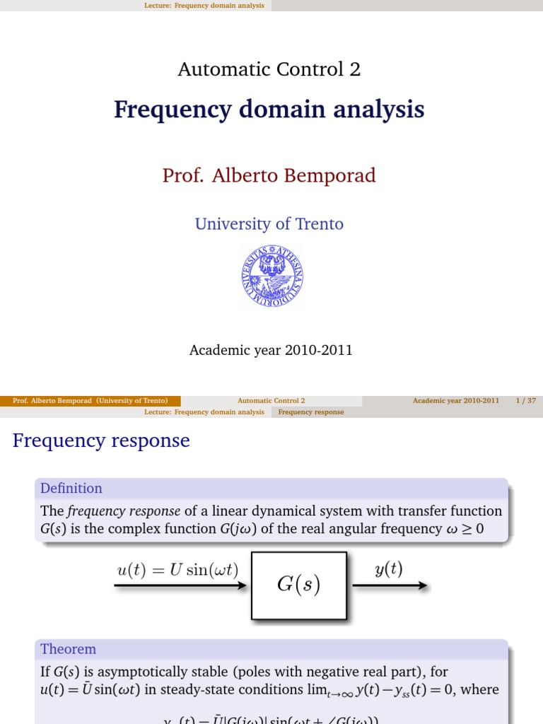 AC2 01 Frequency Analysis | PDF | Applied Mathematics | Systems Theory