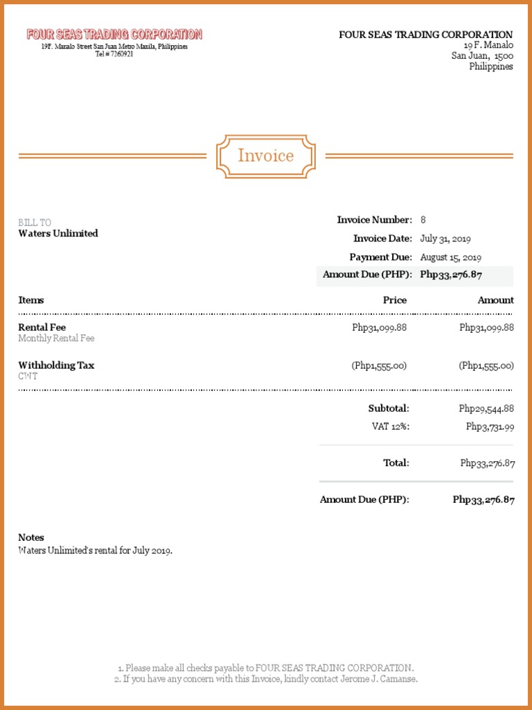 Invoice: 19 F. Manalo San Juan, 1500 Philippines | PDF
