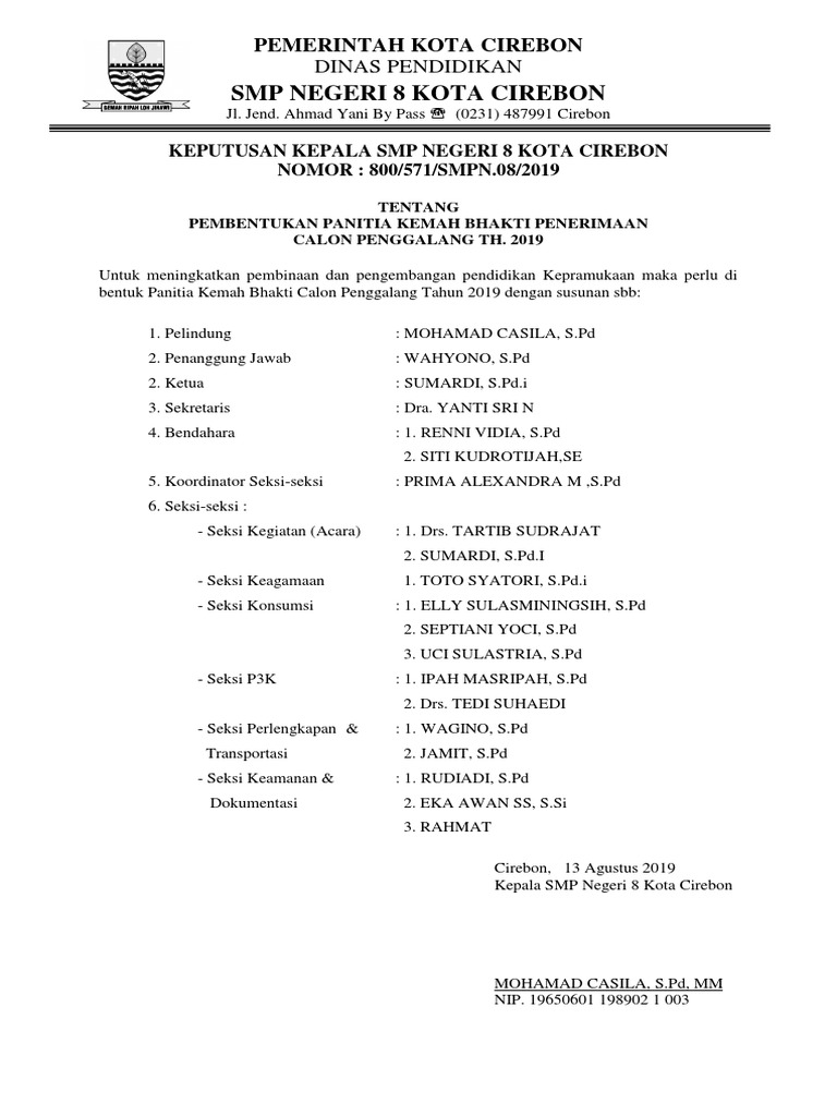 SK Panitia Pramuka | PDF