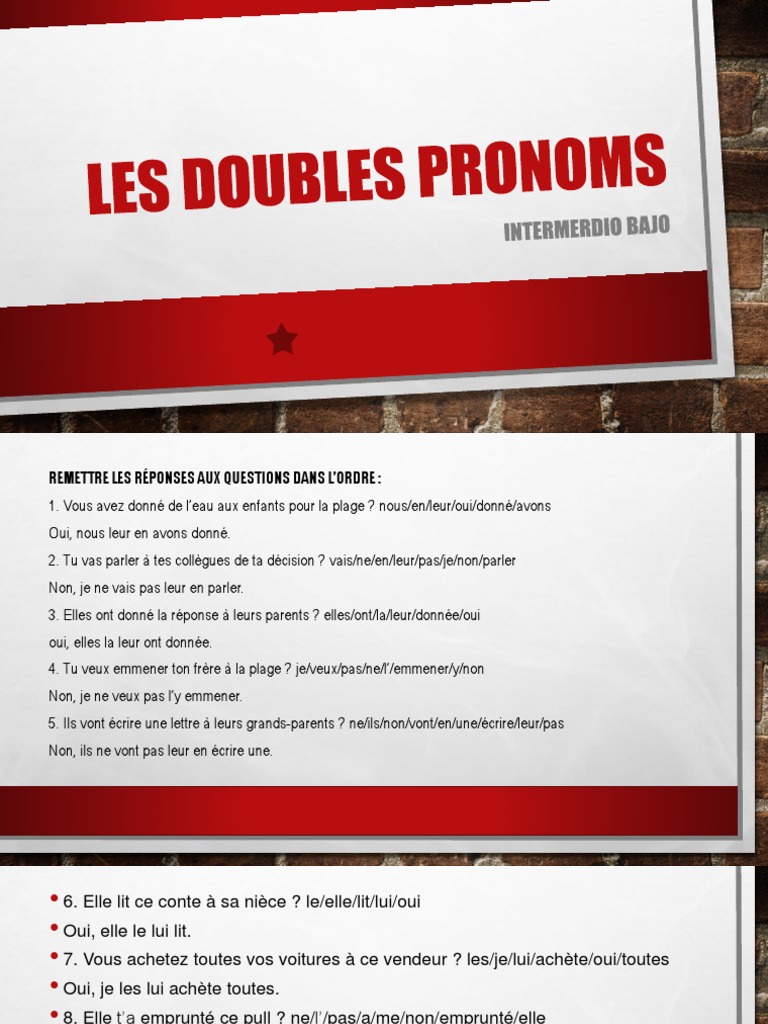 Doubles Pronoms | PDF