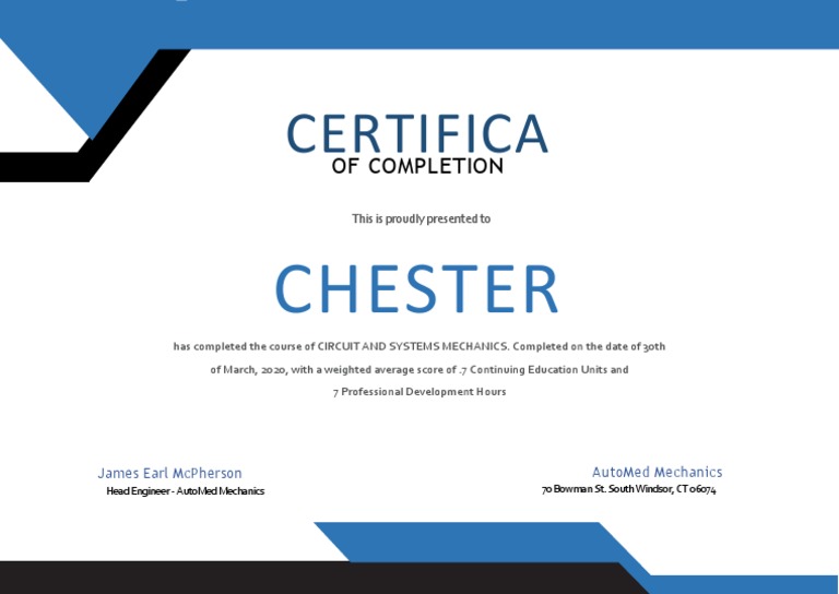 Certifica: Chester Gallagher | PDF