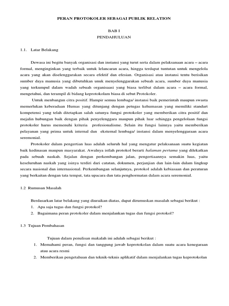 Memperkenalkan Peran Penting Protokoler | PDF