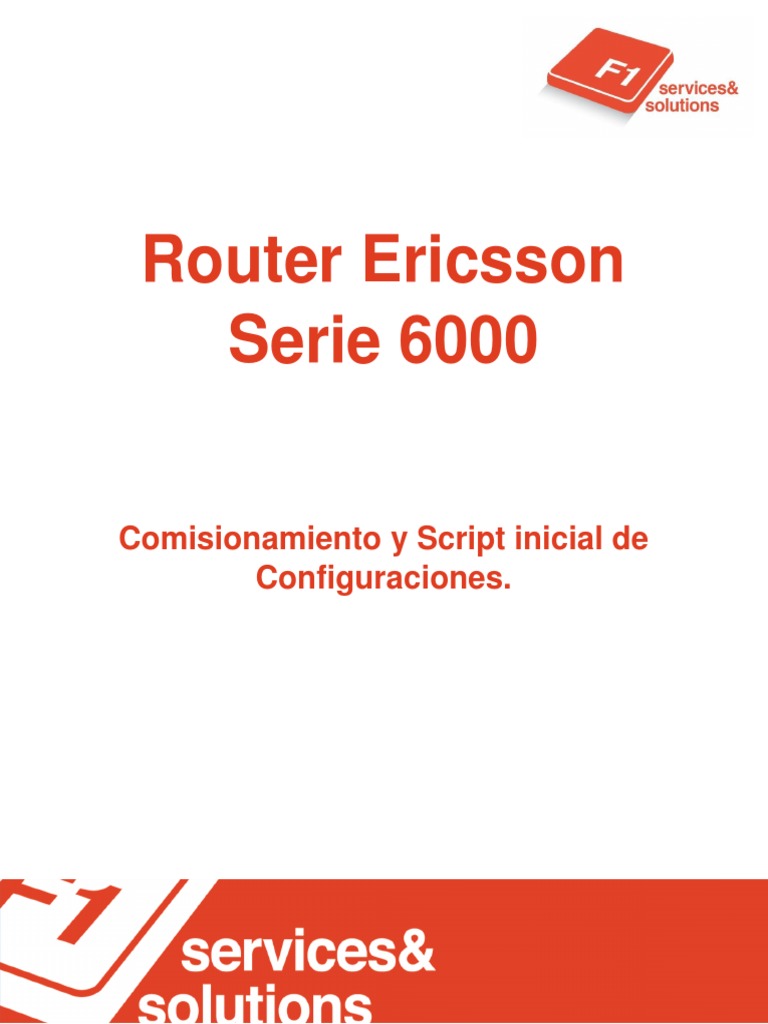 Configuración Inicial Router Ericsson 6000 | PDF | Enrutador ...