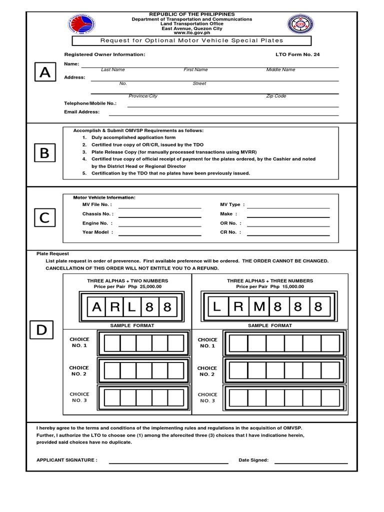 Guidelines for Optional Special Plates | PDF | Transport | Vehicles