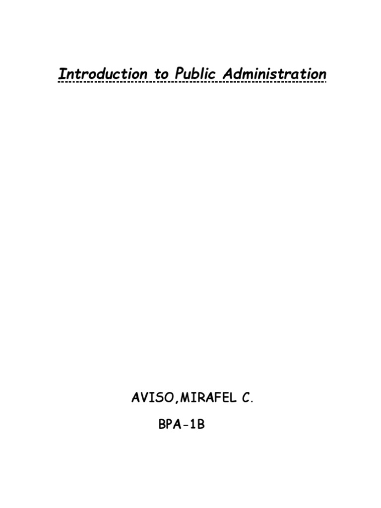 Introduction to Public Administration and the Politics-Administration ...