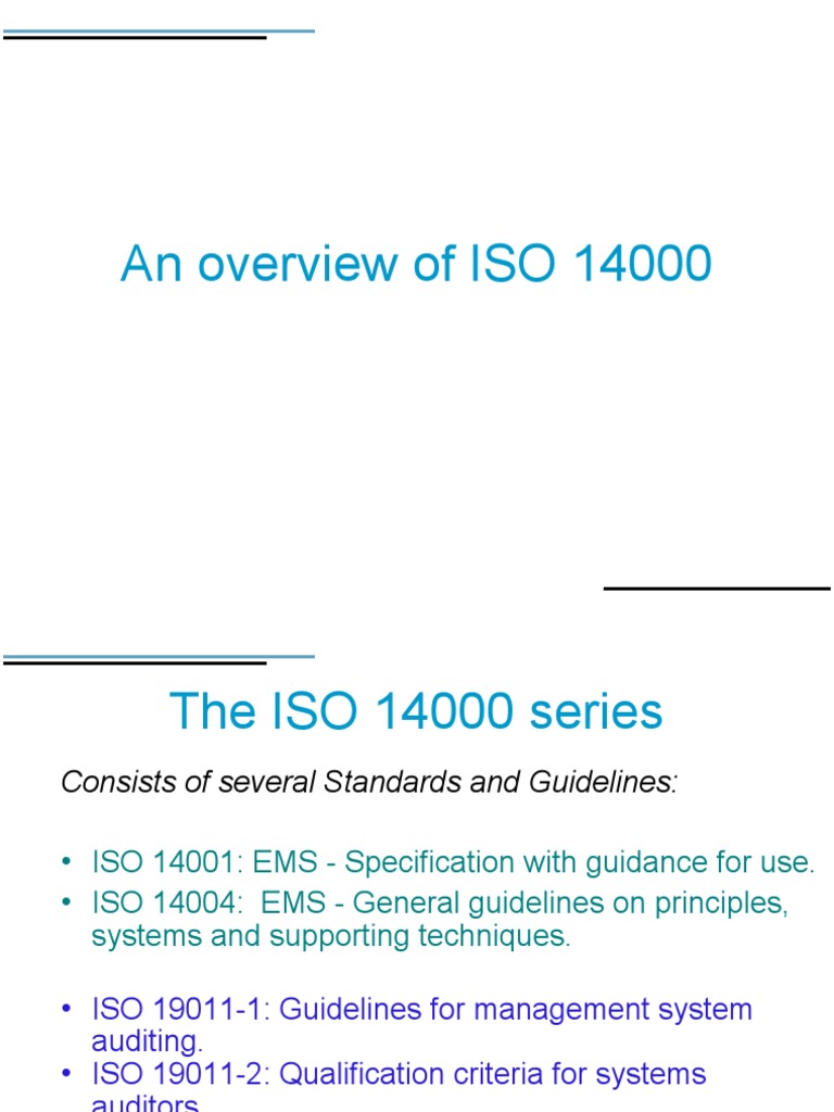 An Overview of ISO 14000 | PDF | Audit | Economies