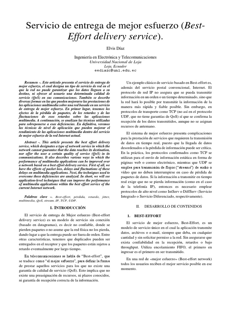 Best Effort | PDF | Tecnología de información y comunicaciones ...