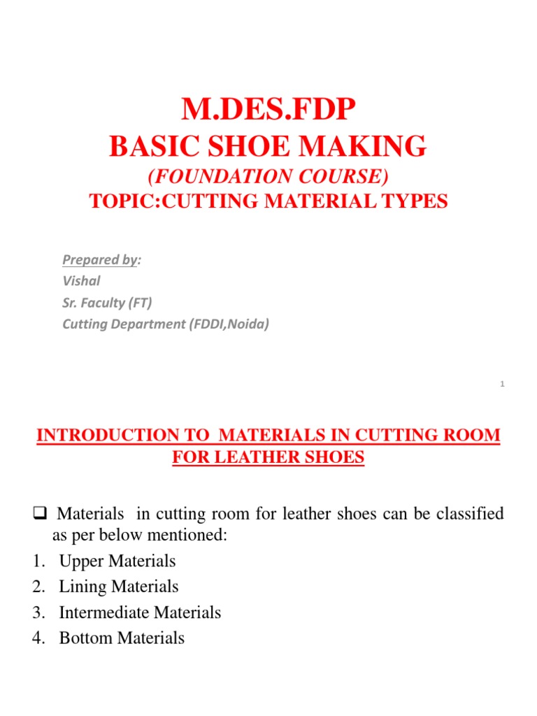Cutting Material Types | PDF | Leather | Shoe