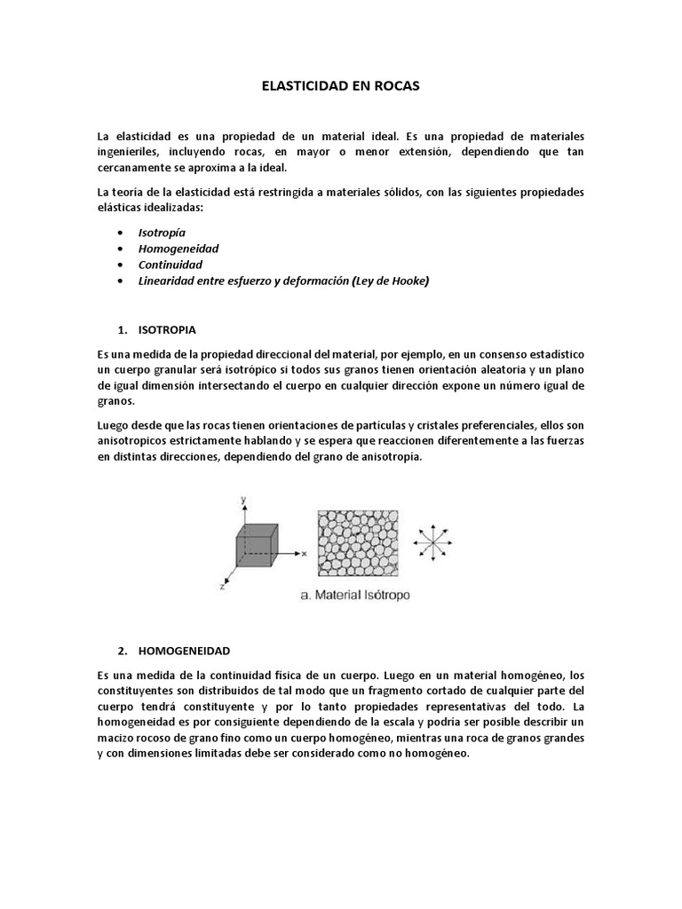 Elasticidad en Rocas | PDF | Elasticidad (Física) | El módulo de Young