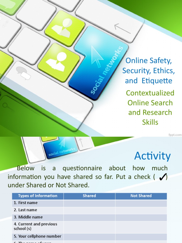Lesson 2 Online Safety, Security, Ethics, and Etiquette | PDF | Malware | Phishing