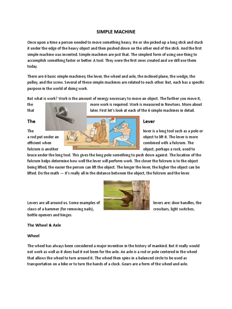 The Six Simple Machines: An In-Depth Exploration of Levers, Wheels ...