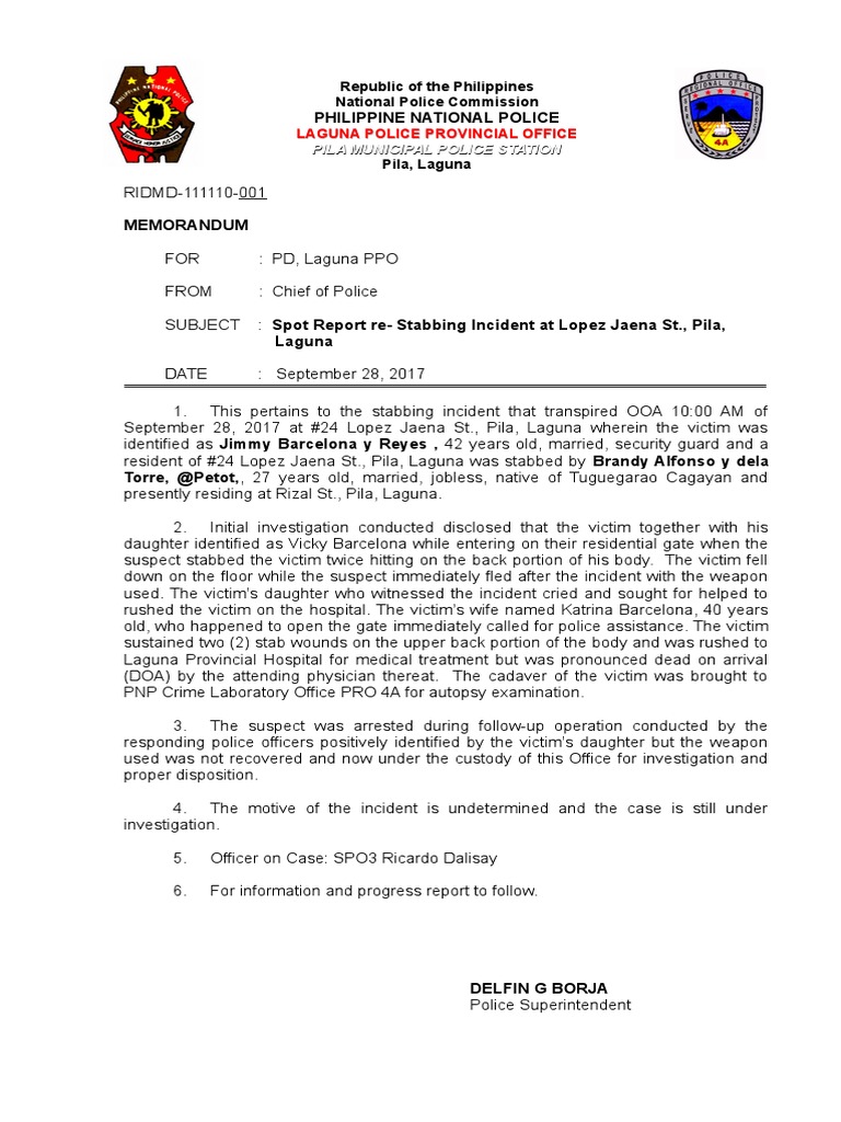 Philippine National Police: Laguna Police Provincial Office | PDF ...