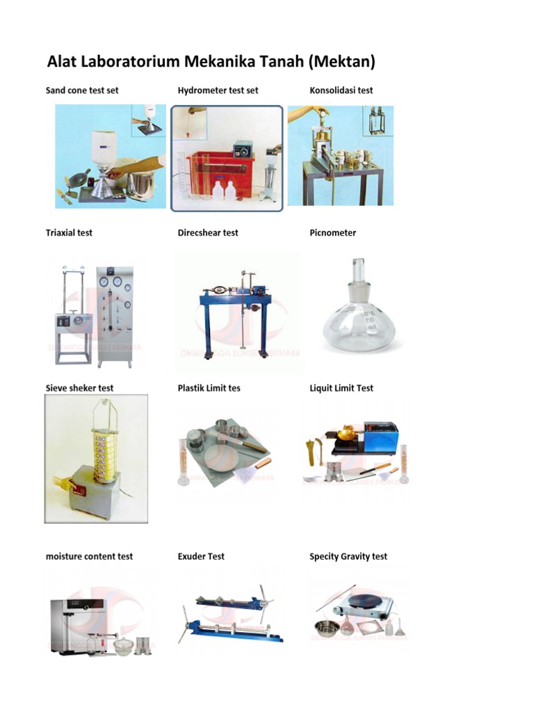 Daftar Alat Uji Mekanika Tanah | PDF | Technology & Engineering
