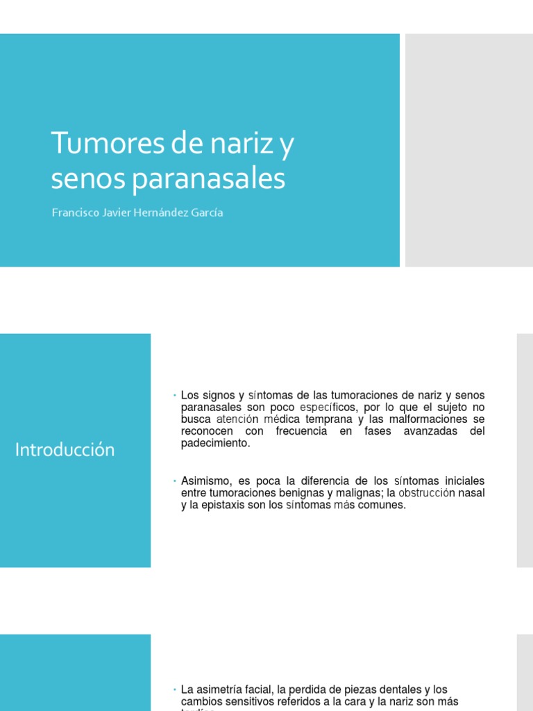 Tumores de Nariz y Senos Paranasales | PDF | Hueso | Cráneo