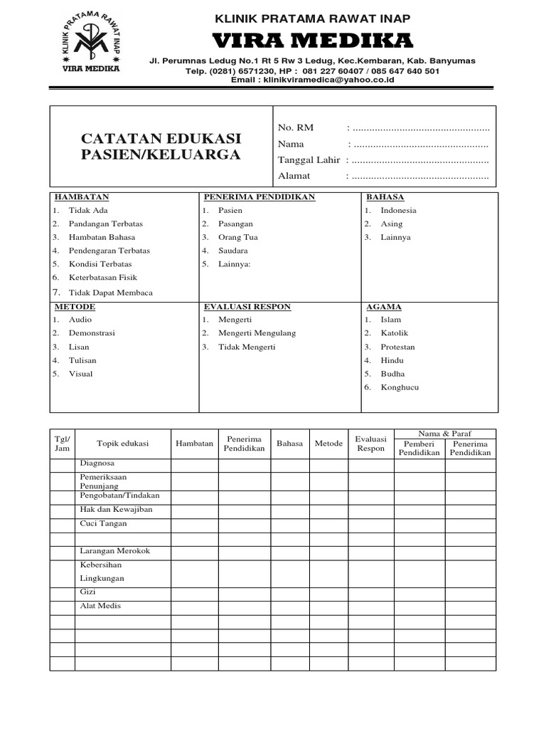 Form Edukasi Pasien | PDF