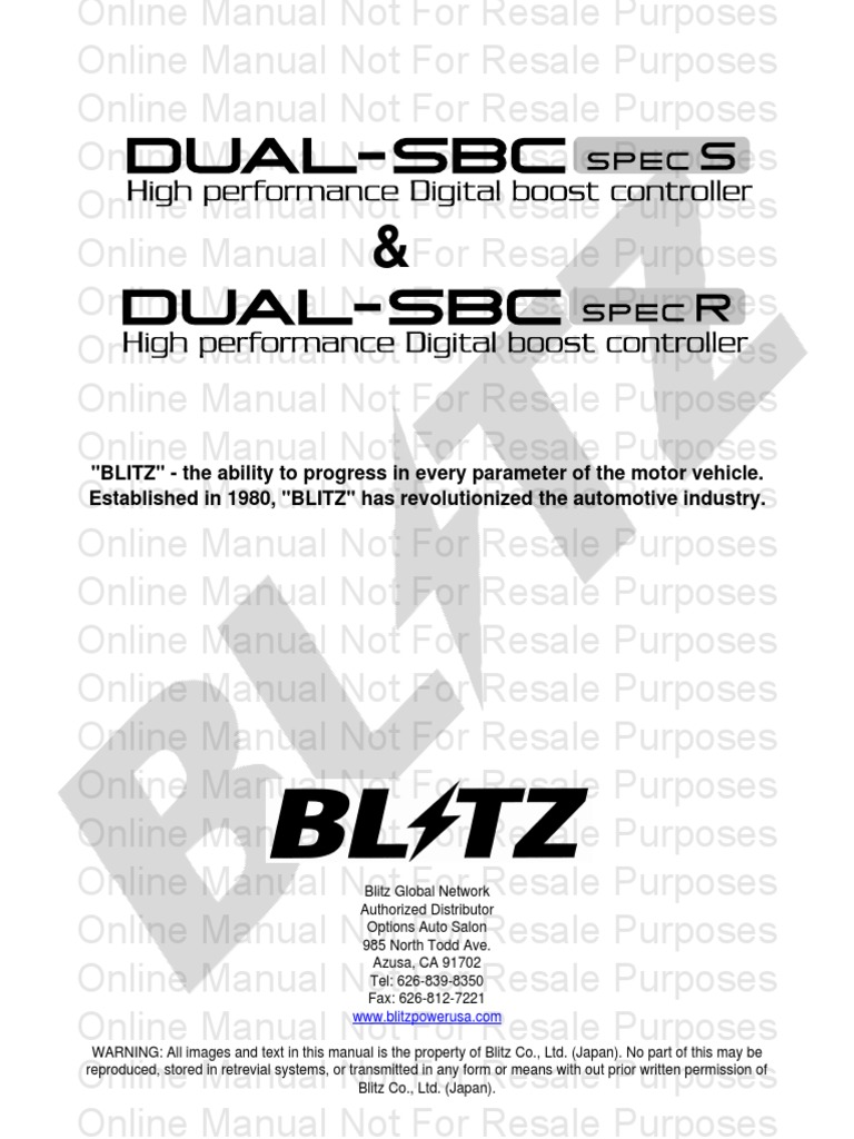 Blitz SBC Manual | PDF | Turbocharger | Engines