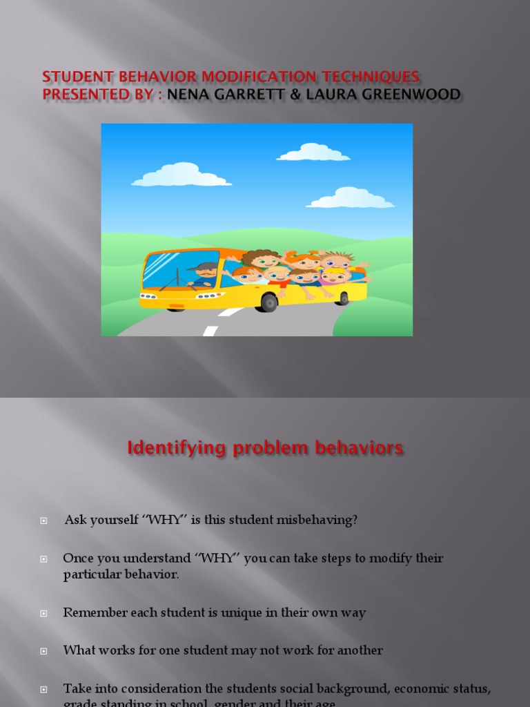 Student Behavior Modification Techniques | PDF | Bullying | Behavior