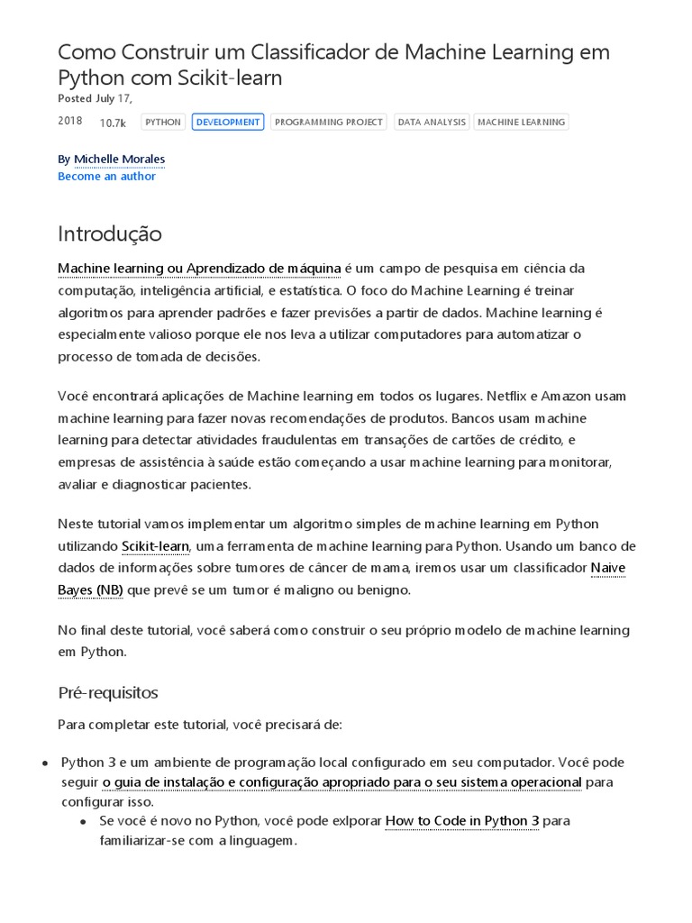 Como Construir Um Classificador de Machine Learning em Python Com Scikit-Learn - DigitalOcean ...