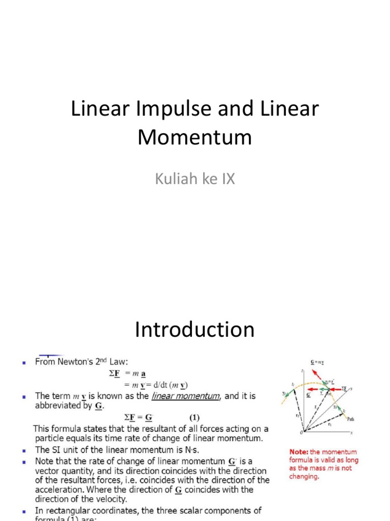 Linear Impulse and Linear Momentum | PDF
